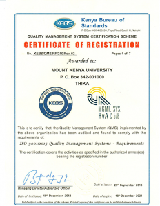 MKU is ISO 9001:2015 Certified – Welcome to MKU Blog